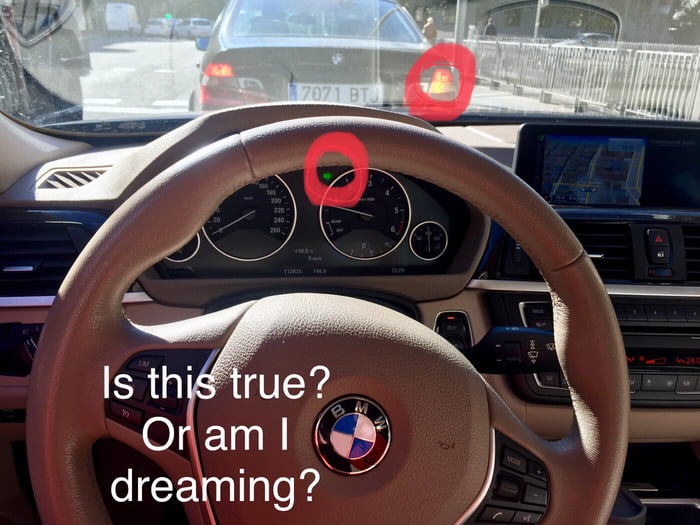 Rare footage of not one but two, two Bmw using their turn signal. - 9GAG