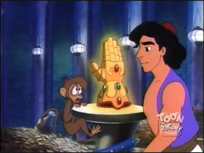 Aladdin stealing the Infinity Gauntlet from Agrabah 1994 (colourised ...