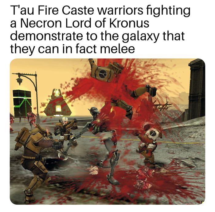 No one said the Tau had to be GOOD at melee - 9GAG