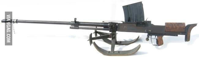 The Lahti L-39 Anti-tank gun. A gun so Finnish, it has skis on it. - 9GAG