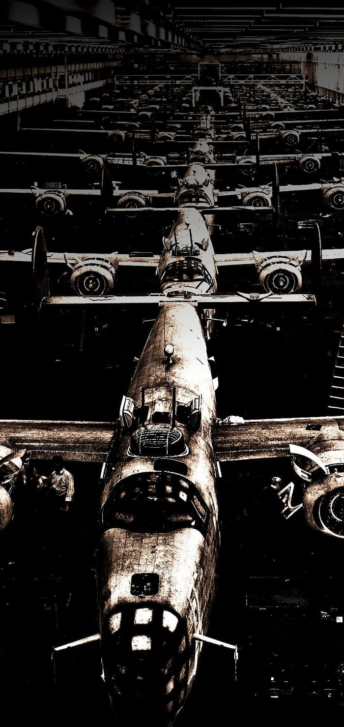 February 1943. Assembly line - Ford Willow Run, Michigan plant - B24E ...