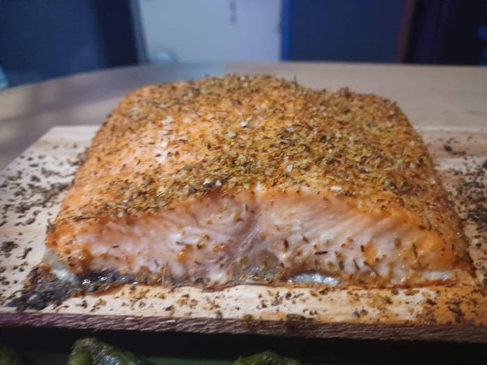 Cedar Plank Salmon with Fishmonger seasoning blend - 9GAG
