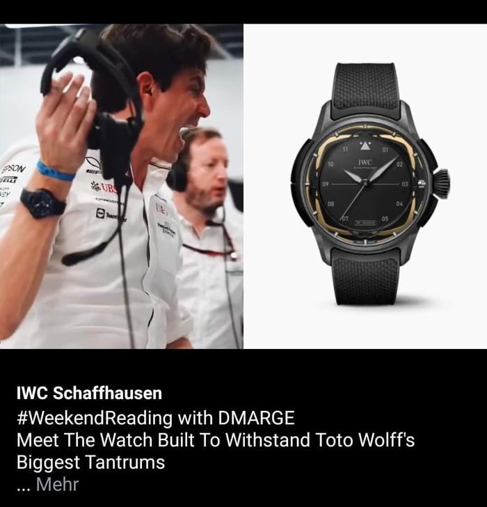 Nice Add IWC - questionable team but very nice watches - 9GAG