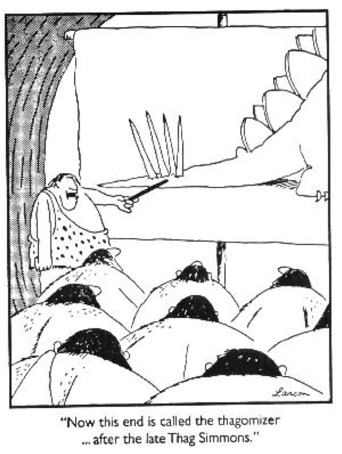 The end of a Stegosaurus tail was named after a Far Side cartoon by ...