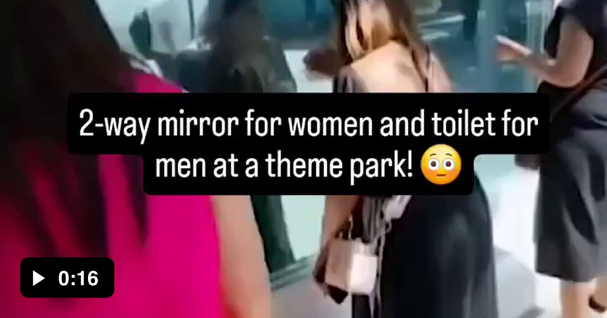 Now you can pee and watch women looking at mirror at same time - 9GAG
