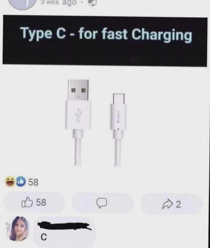 Type C for fast charging - 9GAG