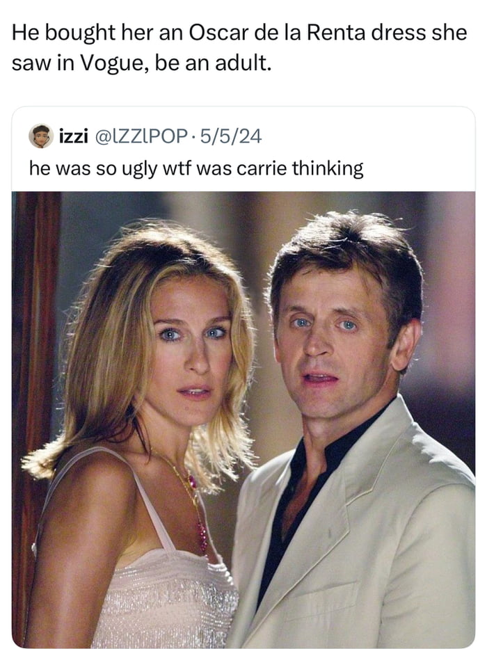 When the grand gesture is overshadowed by questionable taste in men. - 9GAG