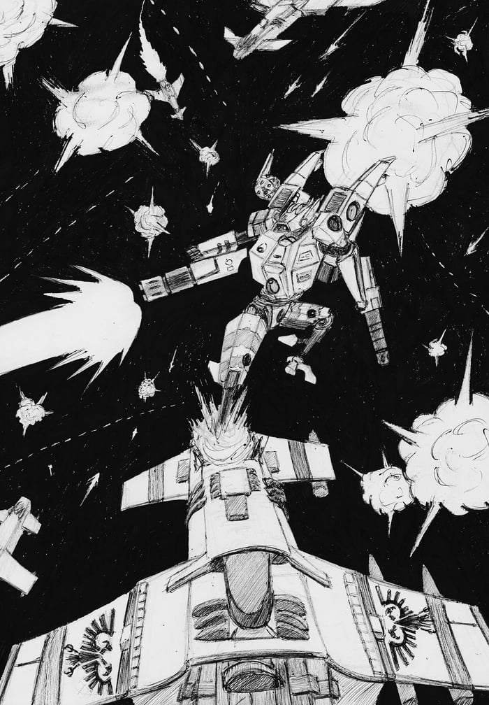 XV86 Coldstar Battlesuit VS Fury Interceptors during a space battle. - 9GAG