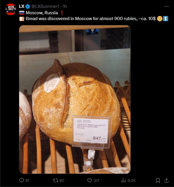 They must be having really good bread in Moscow. - 9GAG