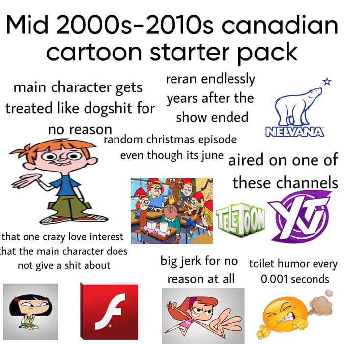 Mid 2000s-2010s canadian cartoon starter pack - 9GAG