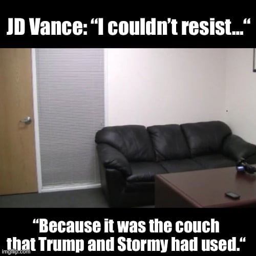 JD Vance and the sofa of pleasure - 9GAG