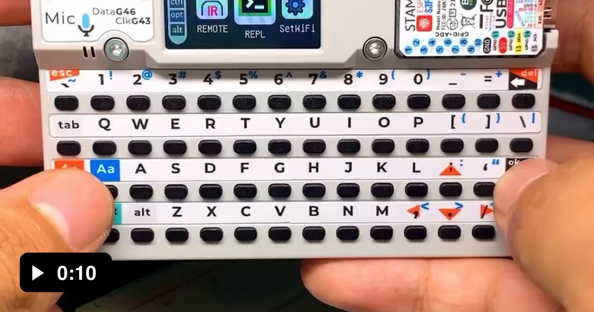 A mini Card Computer M5 using Phyton to program Hello World - 9GAG