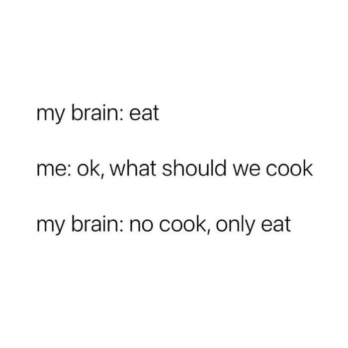 When hunger strikes but effort doesn't. - 9GAG