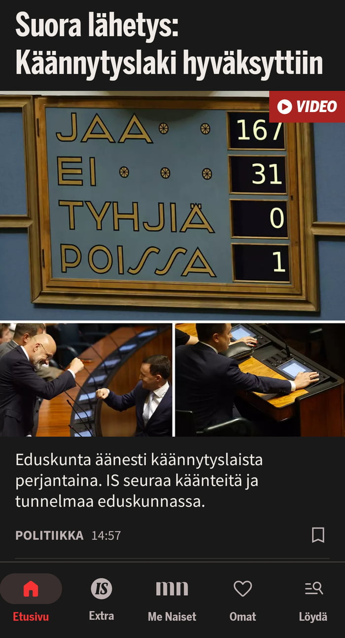 Finnish parliament just approved new law that prevents asylum seekers to seek asylum in Finland ...