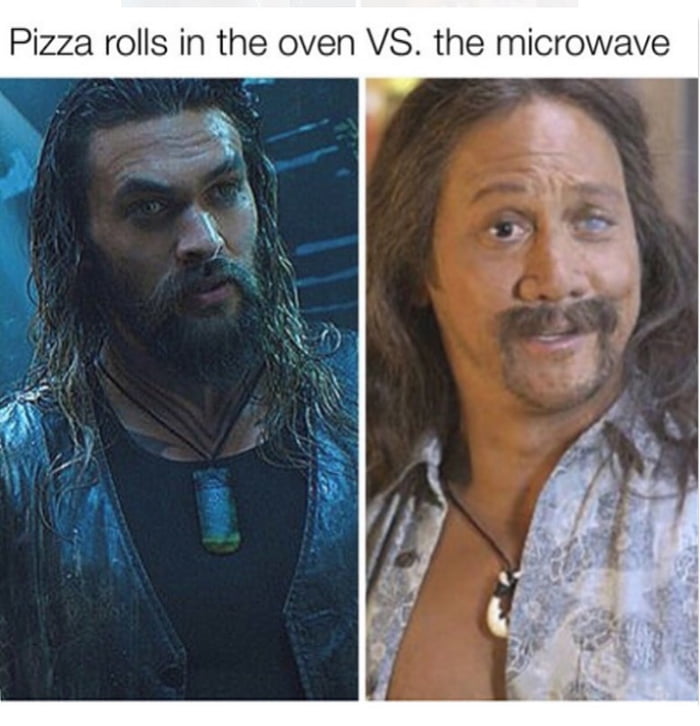 Oven baked vs microwave pizza rolls - 9GAG