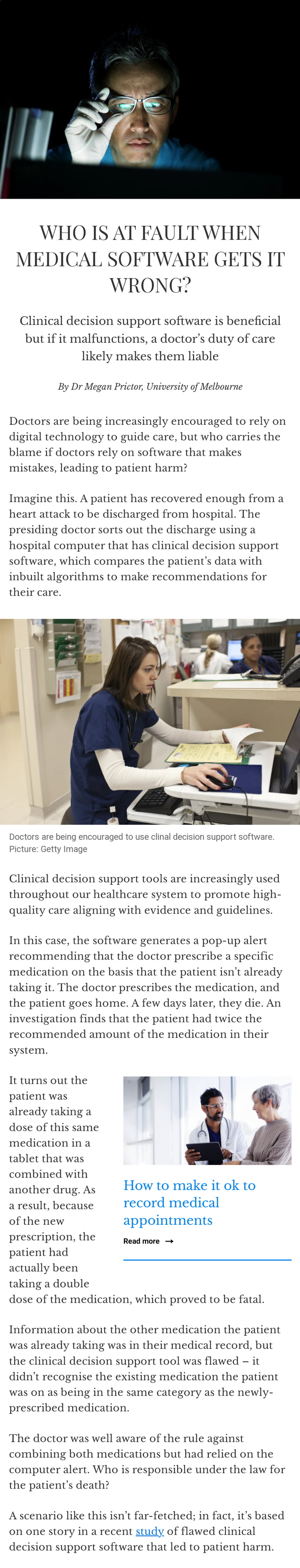 An Indian doctor educated in the UK once said, it's much easier in Australia because you can ...