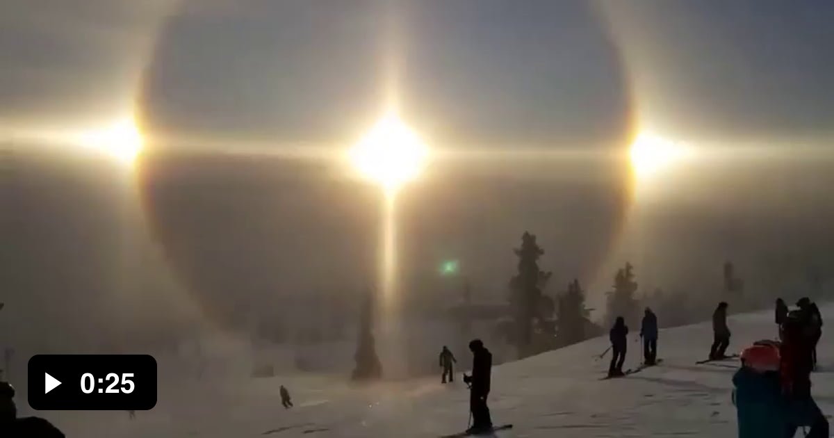 A Very rare solar halo appears over a mountain in Sweden. - 9GAG