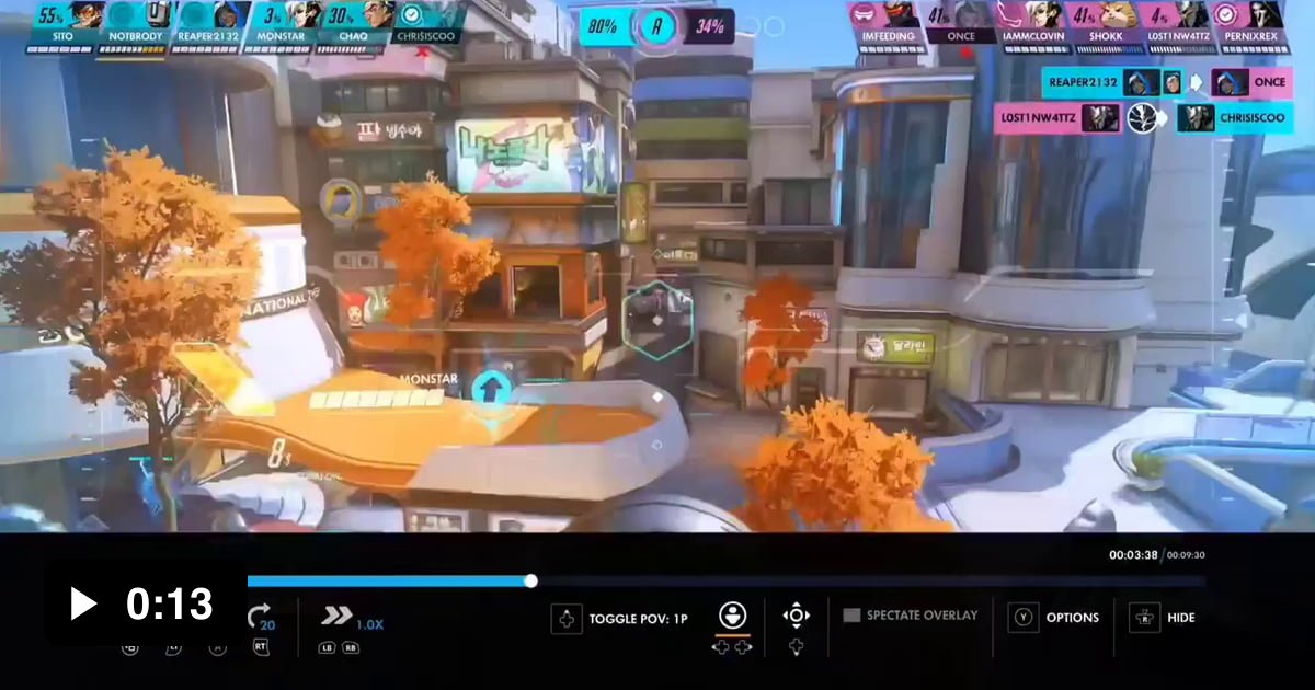 Easily the most lucky shot I've ever hit on Overwatch - 9GAG