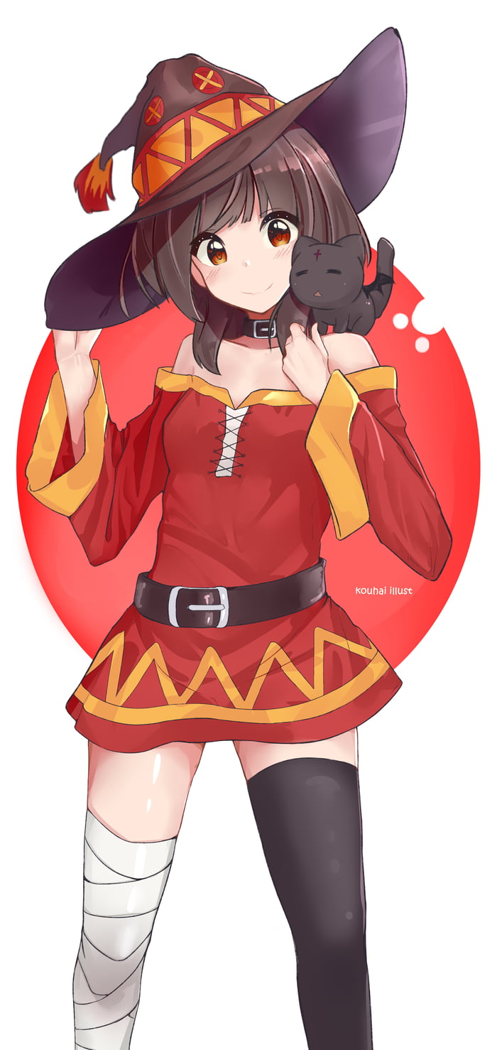 Megumin and sleepy Chomusuke (By Ko Hai) - 9GAG