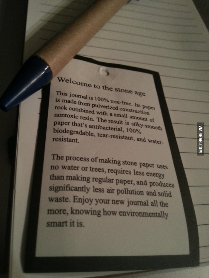 This notebook is made of stone - 9GAG