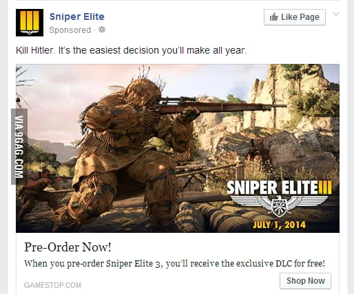 Sniper Elite makes a good point. - 9GAG