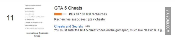 GTA cheats' already on Google Trends - 9GAG