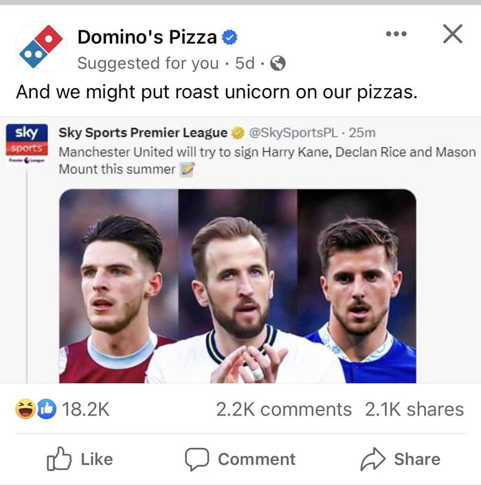 Even Domino’s Pizza is going after Manchester United transfer gossips ...