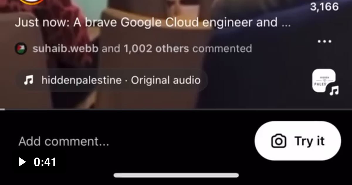 Brave Google software engineer interrupts a session on Project Nimbus in NYC - 9GAG