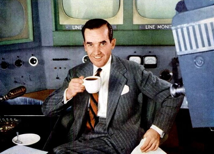 CBS newsman Edward R. Murrow, 1953. He gained fame covering the London ...