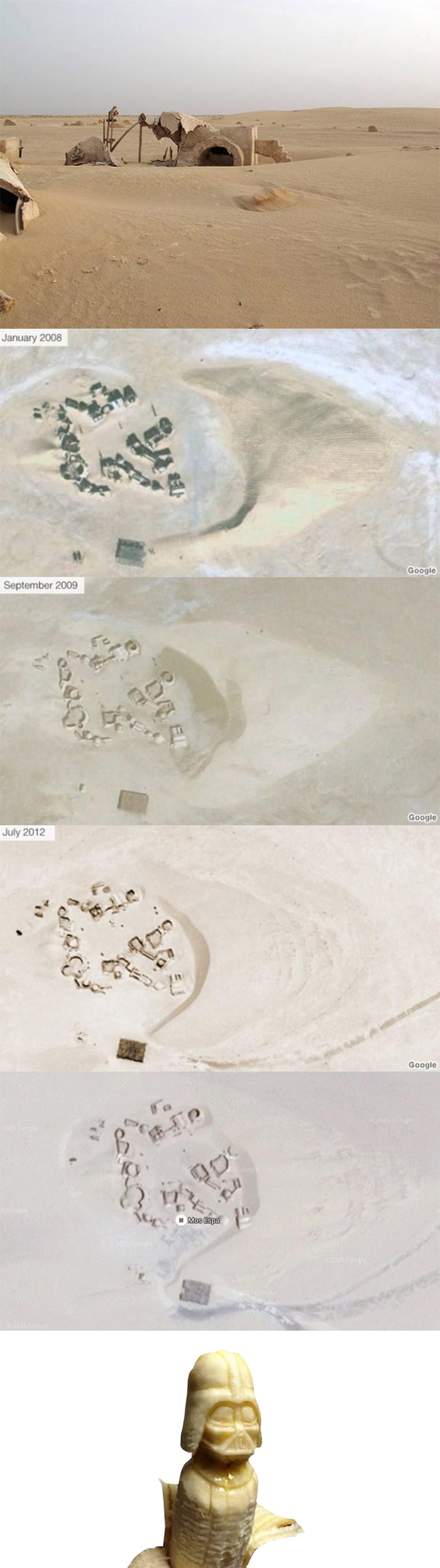 The original set of Anakin's home is being destroyed by The Sahara. - 9GAG