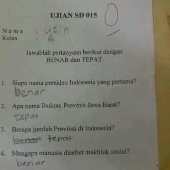 Udin pas kelas 6 SD - 9GAG