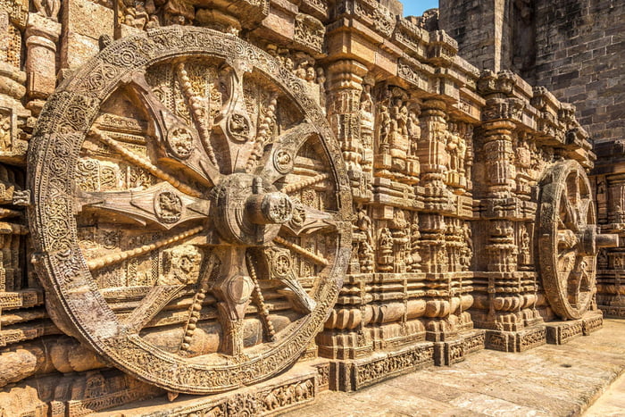 The level of detail and intricate carving in this stone temple built in ...