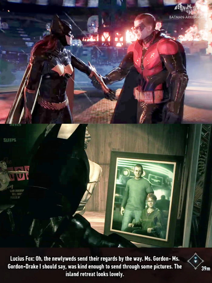 Barbara Gordon married Tim Drake in Arkham Knight. - 9GAG