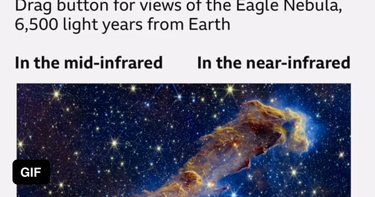 The Columns of Creation seen in different wavelengths of light. - 9GAG