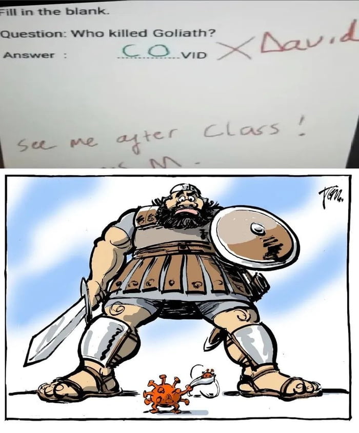 What killed goliath? - 9GAG