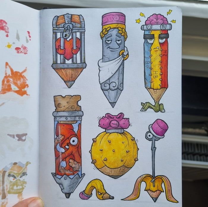 I drew some random pencils - 9GAG
