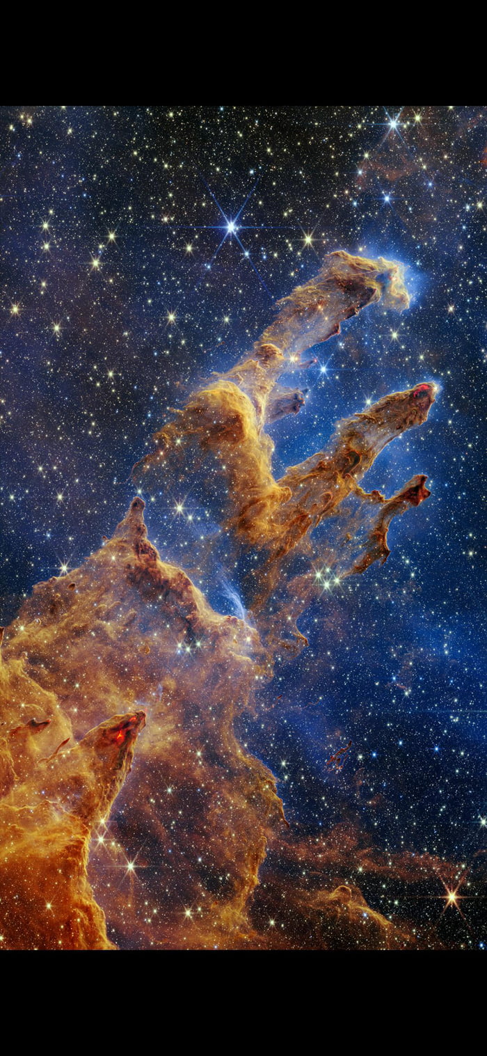 The new James Webb telescope photo of The Pillars of Creation - 9GAG