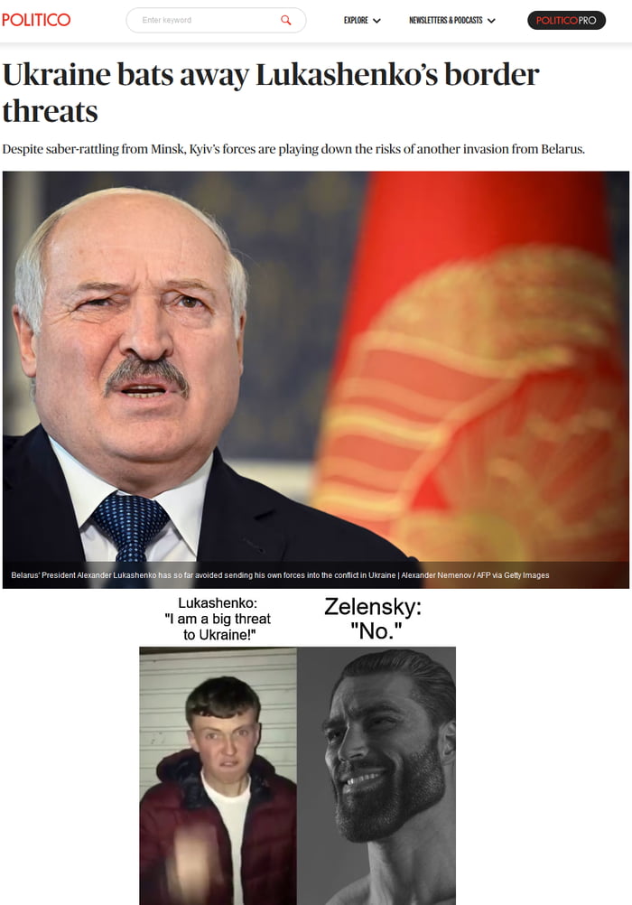 Belarussians would sooner take the other side. - 9GAG