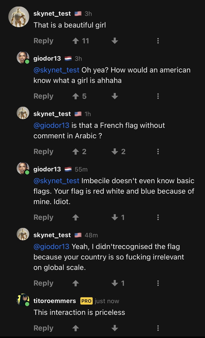 This interaction in the comments section - 9GAG