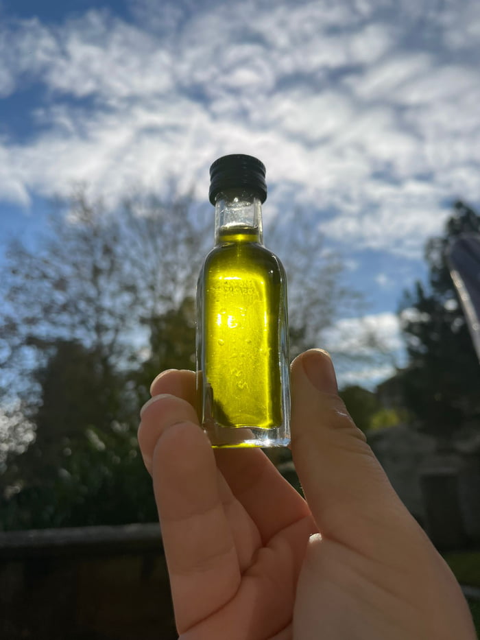 Harvest time: the colour of this extra virgin olive oil is so satisfying - 9GAG