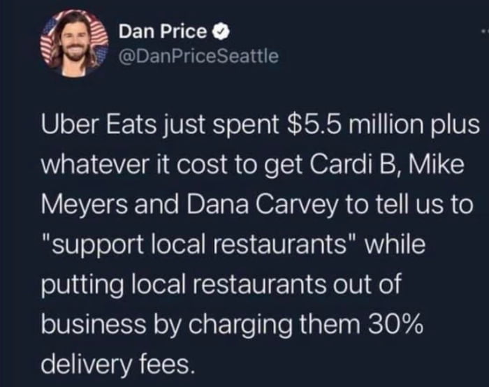 Uber Eats Super Bowl ad for “eat local” does more harm than good - 9GAG