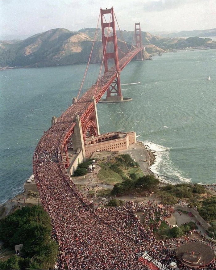 The Golden Gate Bridge, 50th anniversary celebration (1987). estimated ...