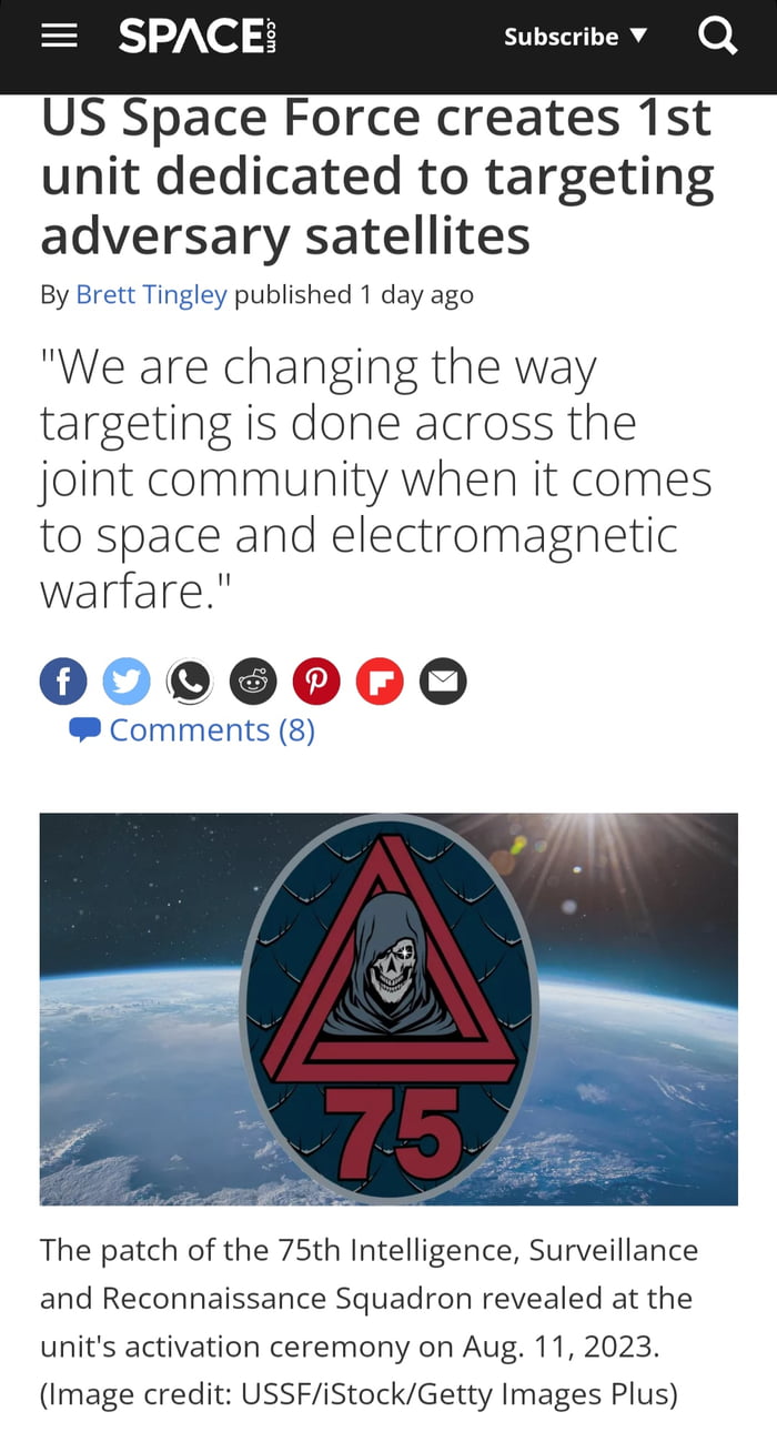 Great patch there.... "The United States Space Force has activated its ...
