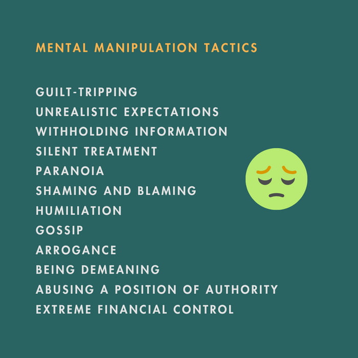 A list of awful manipulation tactics - 9GAG