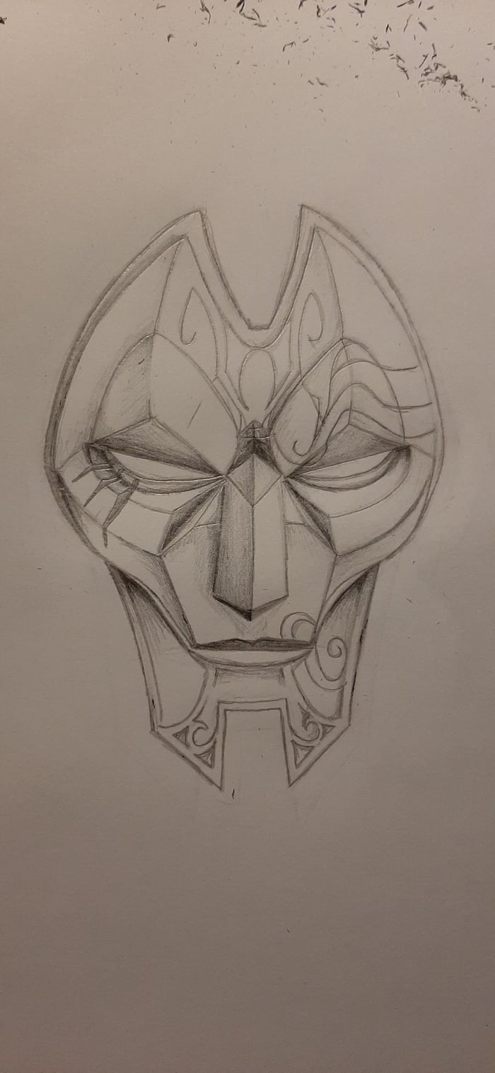 Started some art projects #1 Jhin's mask :3 - 9GAG