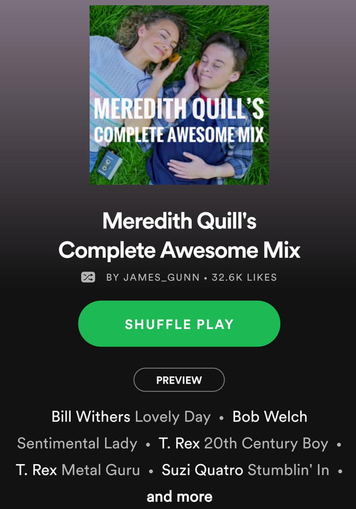 James Gunn just put Meredith Quill's entire Awesome mix on Spotify. It ...