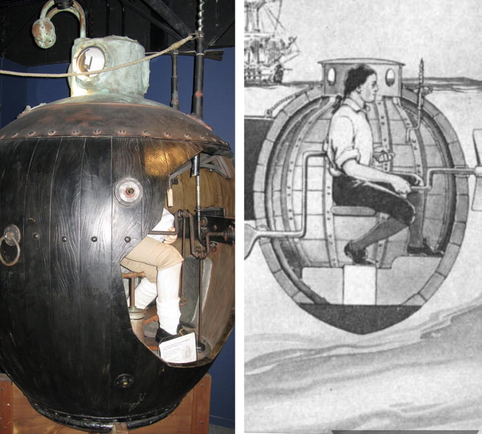 The first submarine to be used (unsuccessfully) in war (American ...