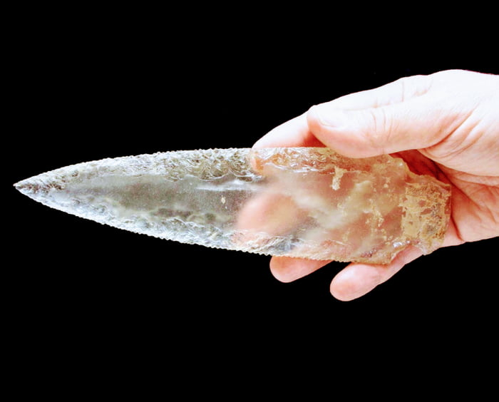 A crystal dagger uncovered in Spain , dating around 3000 Bc. - 9GAG