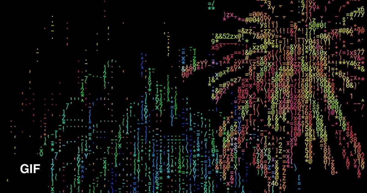 ASCII Art Fireworks Loop - 9GAG