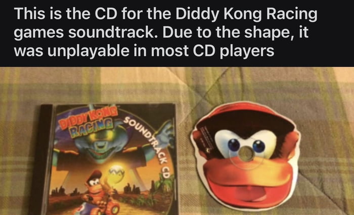 Nintendo made a CD shaped like Diddy Kong's face that was mostly ...